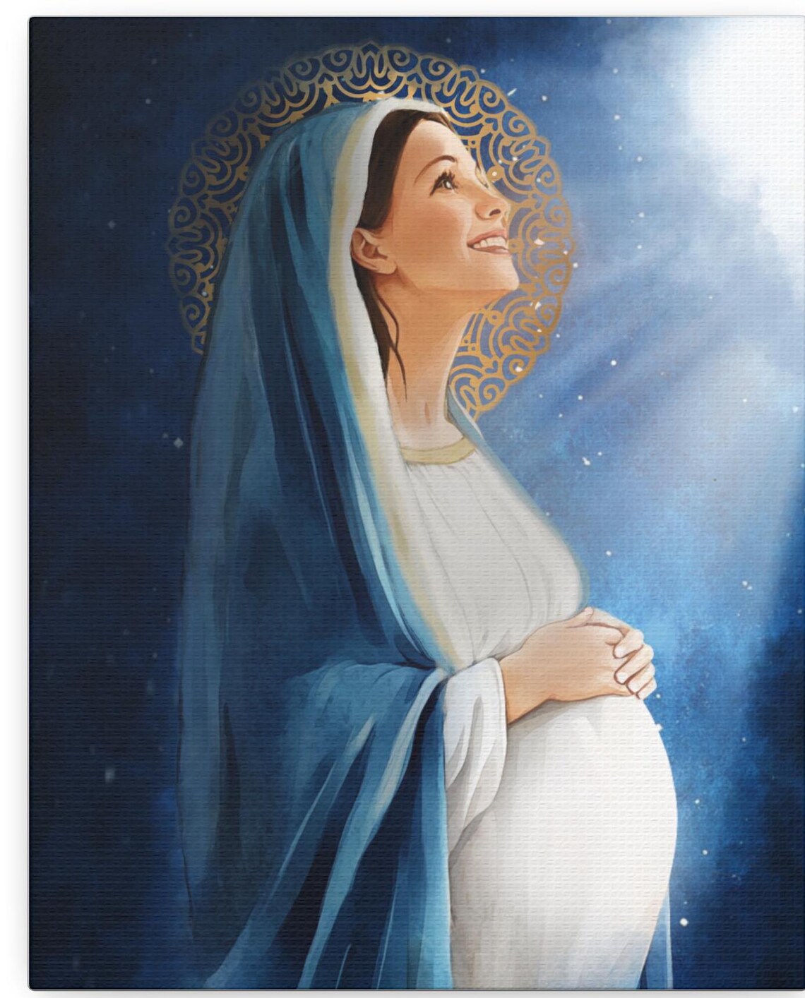Mother Mary Canvas, Mother of Hope, Catholic Art , Pregnant Mary ...