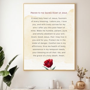 Sacred Heart of Jesus,immaculate Heart of Mary With Prayer Printable ...