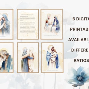St. Joachim and St. Anne With Mary, Bundle Printable - Digital ...