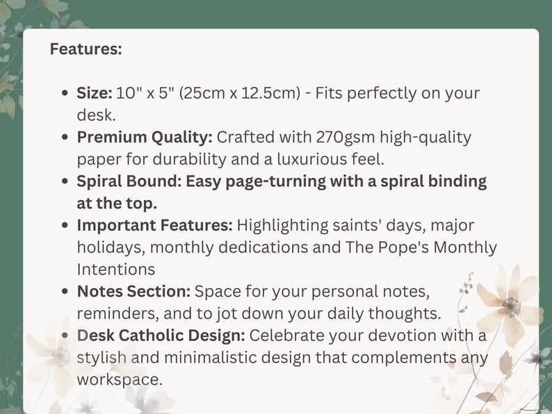 Catholic Desk Calendar 2026 -catholic Gift, Christmas Gift,feast Days ...