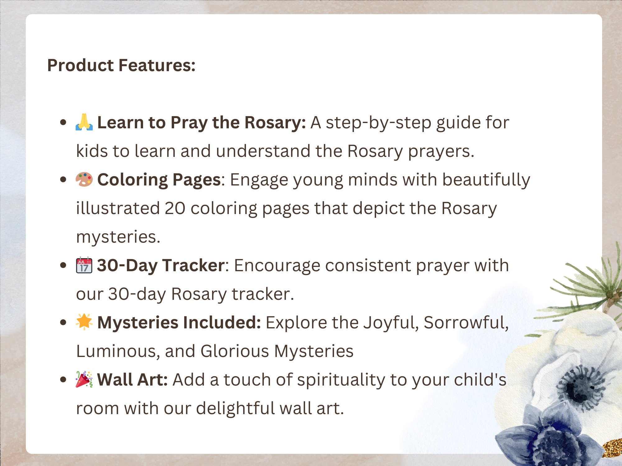 How to Pray the Rosary, Catholic Kids Printable Prayer Bundle ...