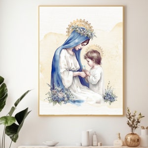 Blessed Mother Mary Crown of Flowers / Printable Bundle , Catholic Gift ...
