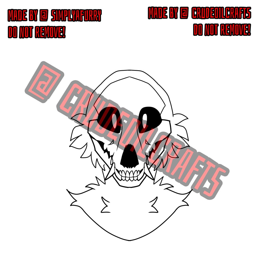 READ DESCRIPTION! Skulldog Fursona Furry Handmade Drawing Outline Base ...