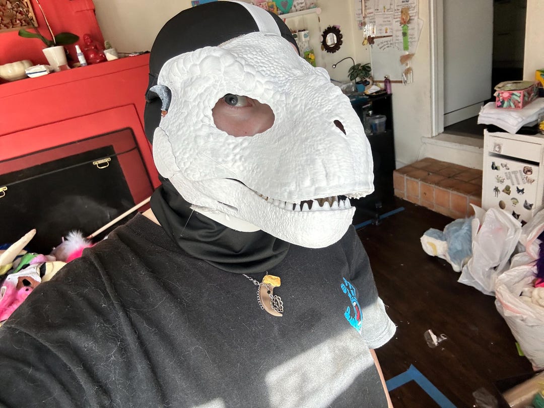 BESCHREIBUNG LESEN! Hq Blank T-rex Dino Maske Rtf Rtp bereit für Farbe ...