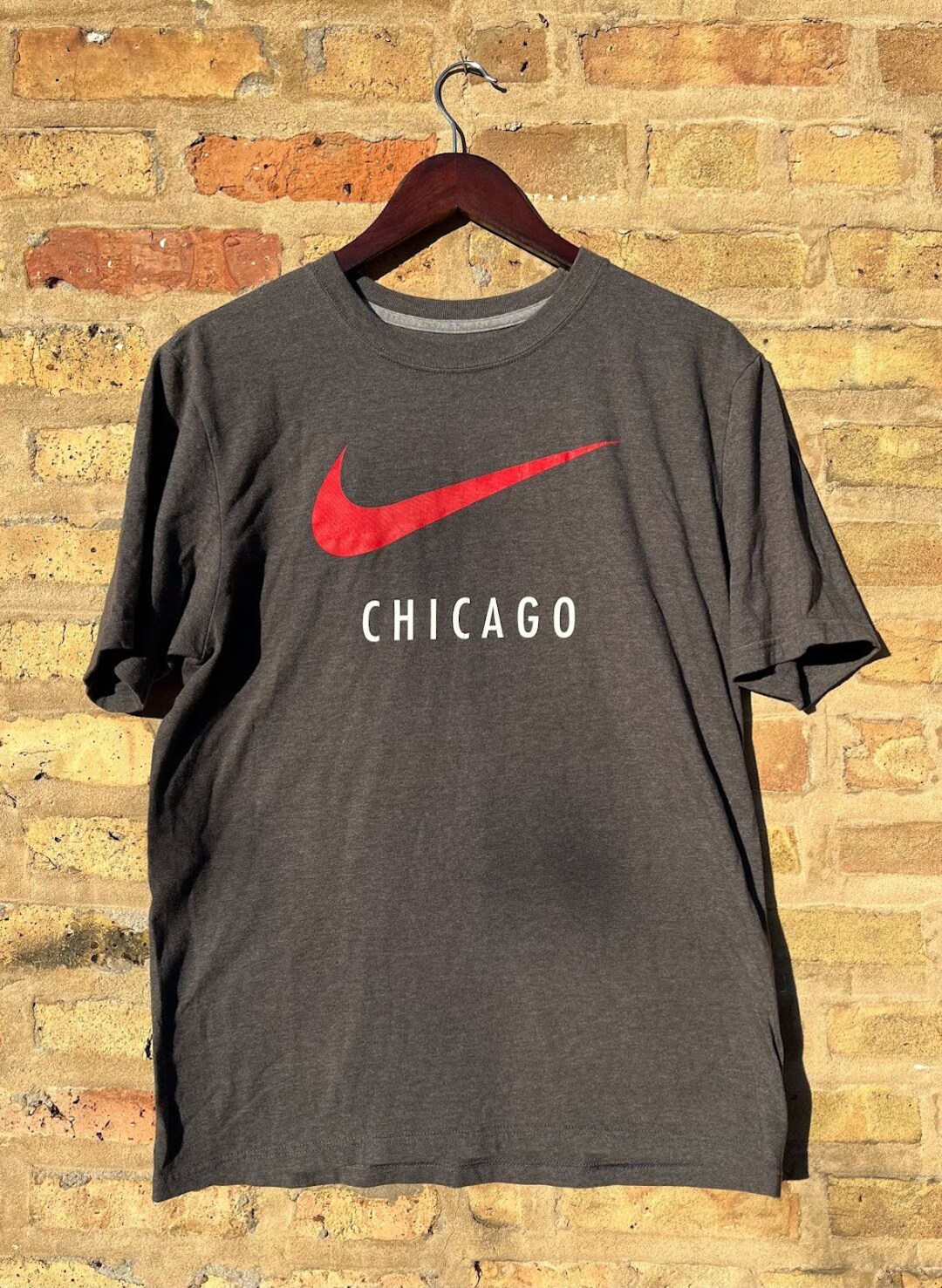 Vintage Chicago Nike Swoosh Gray L - Etsy