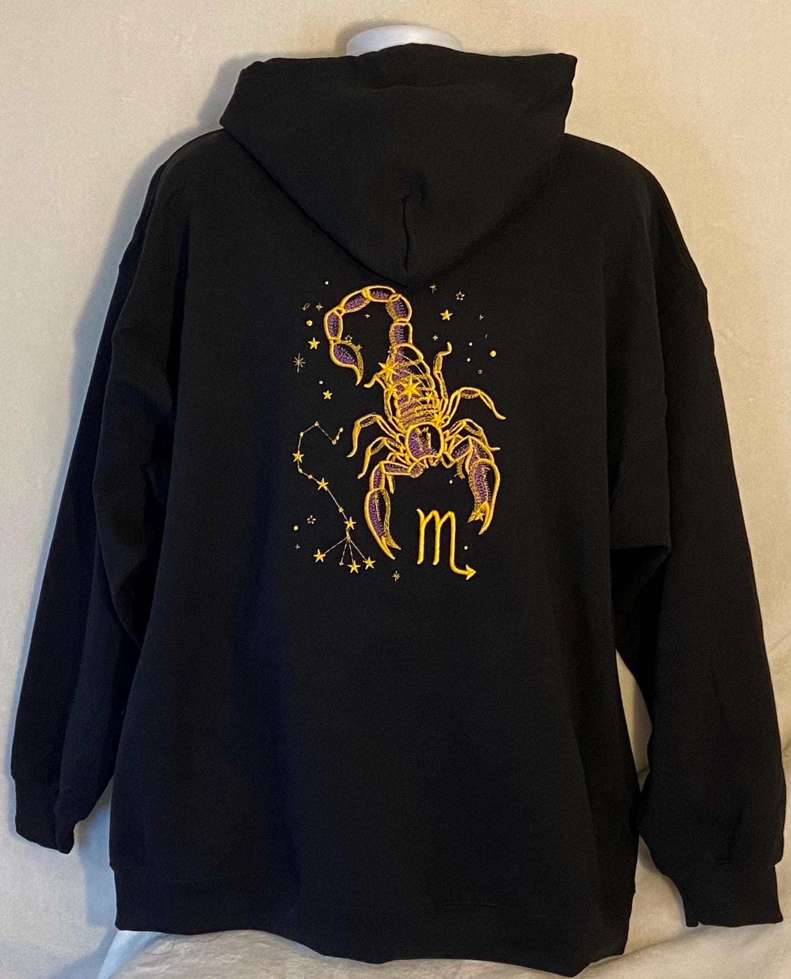 Scorpio Zodiac Sign Zip up Hoodie Embroidered Sweatshirt, Custom ...