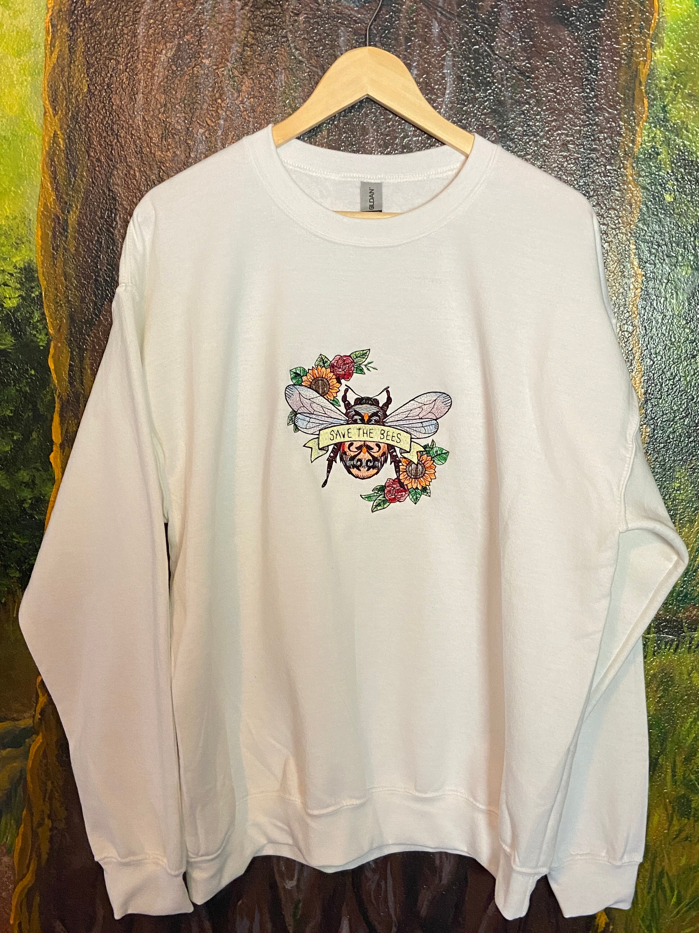 Embroidered Save the Bees Sweatshirt, Gift for Beekeeper and Bee Lover ...