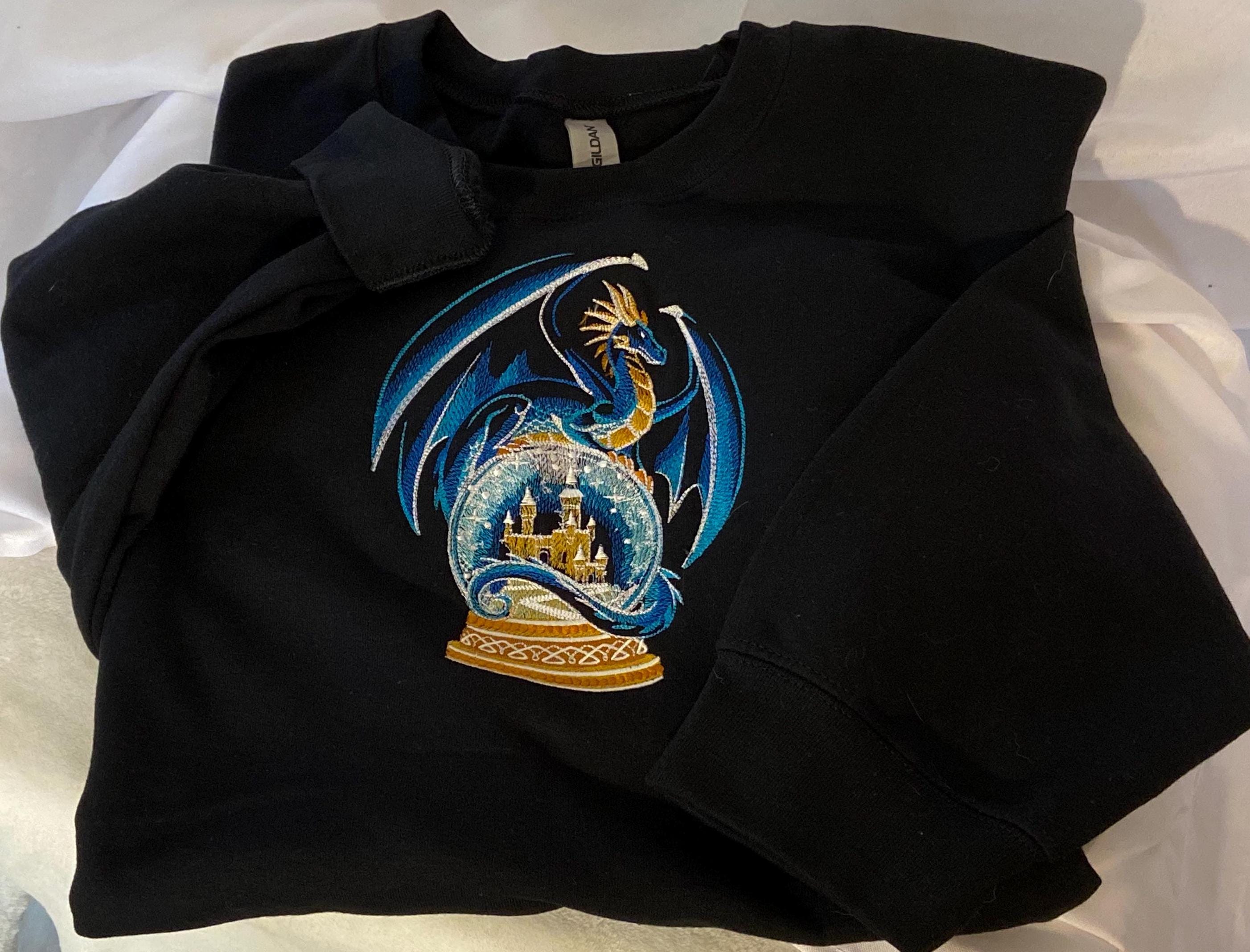 Dragon Embroidery Sweatshirt, Christmas Snow Globe Sweater, Custom ...