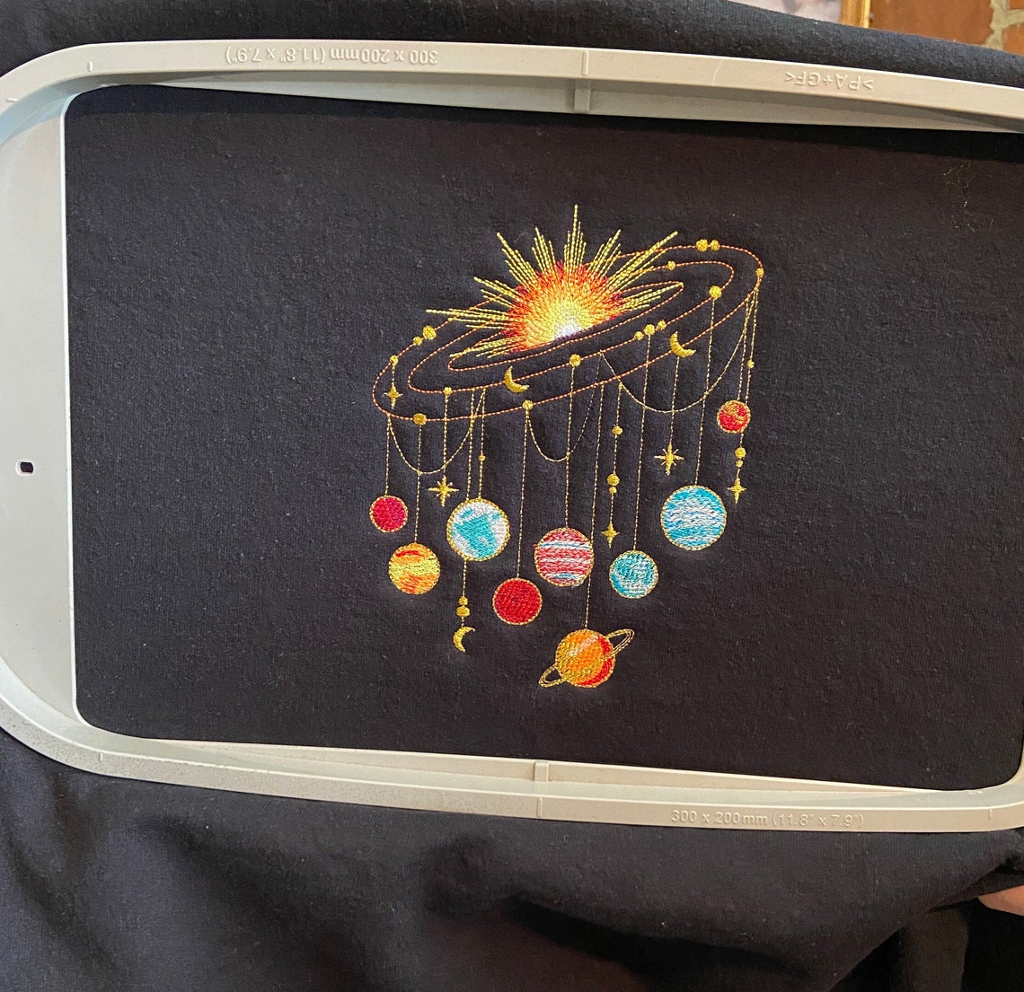 Starry Night Sky Sweatshirt With Embroidered Solar System, Celestial ...