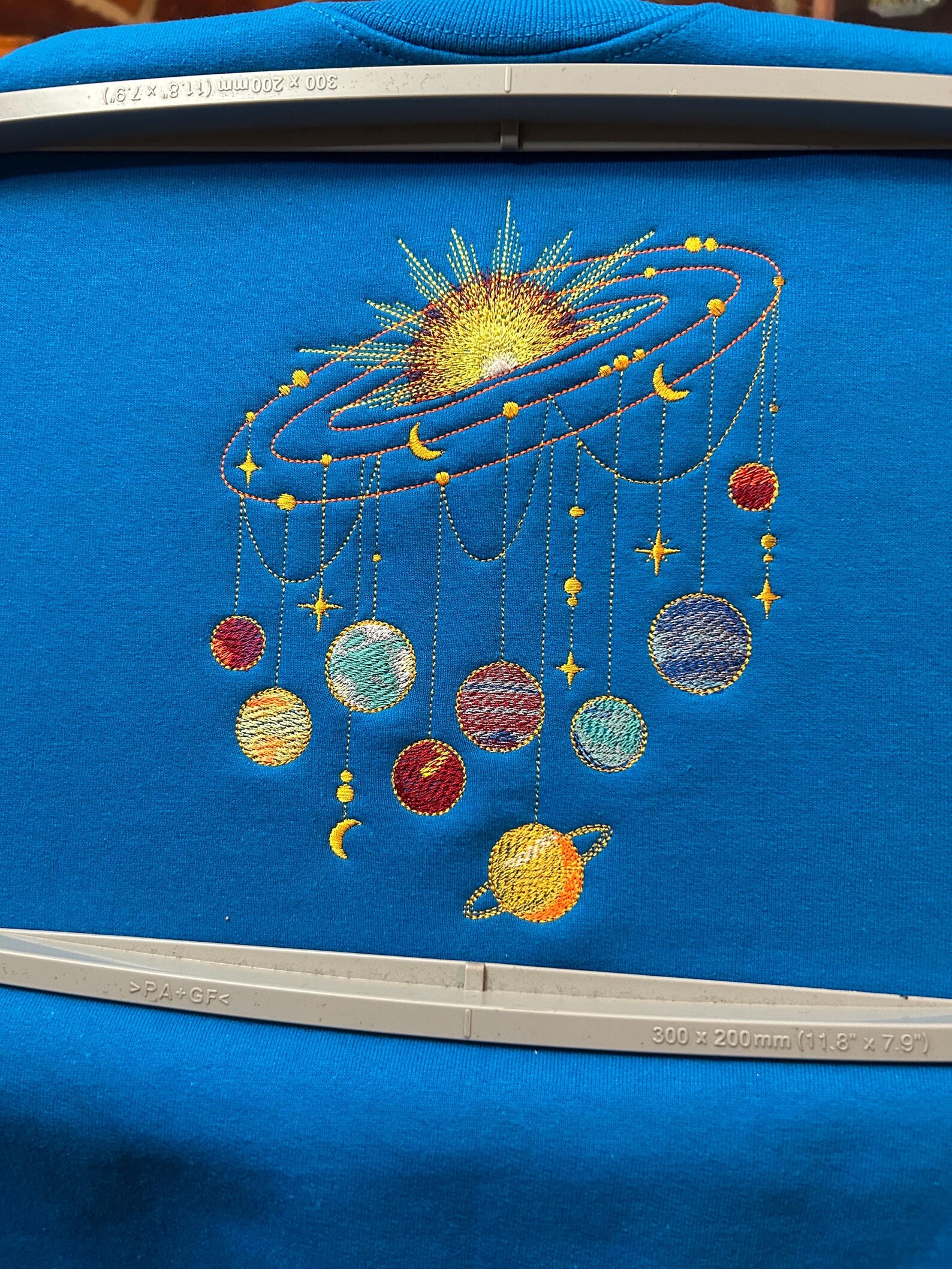 Starry Night Sky Sweatshirt With Embroidered Solar System, Celestial ...