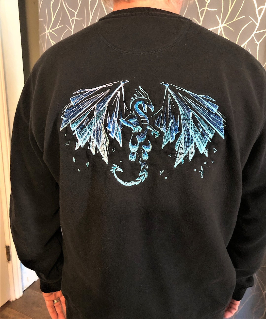 Embroidered Ice Dragon Sweatshirt, Unique, Perfect Gift for Dragon ...