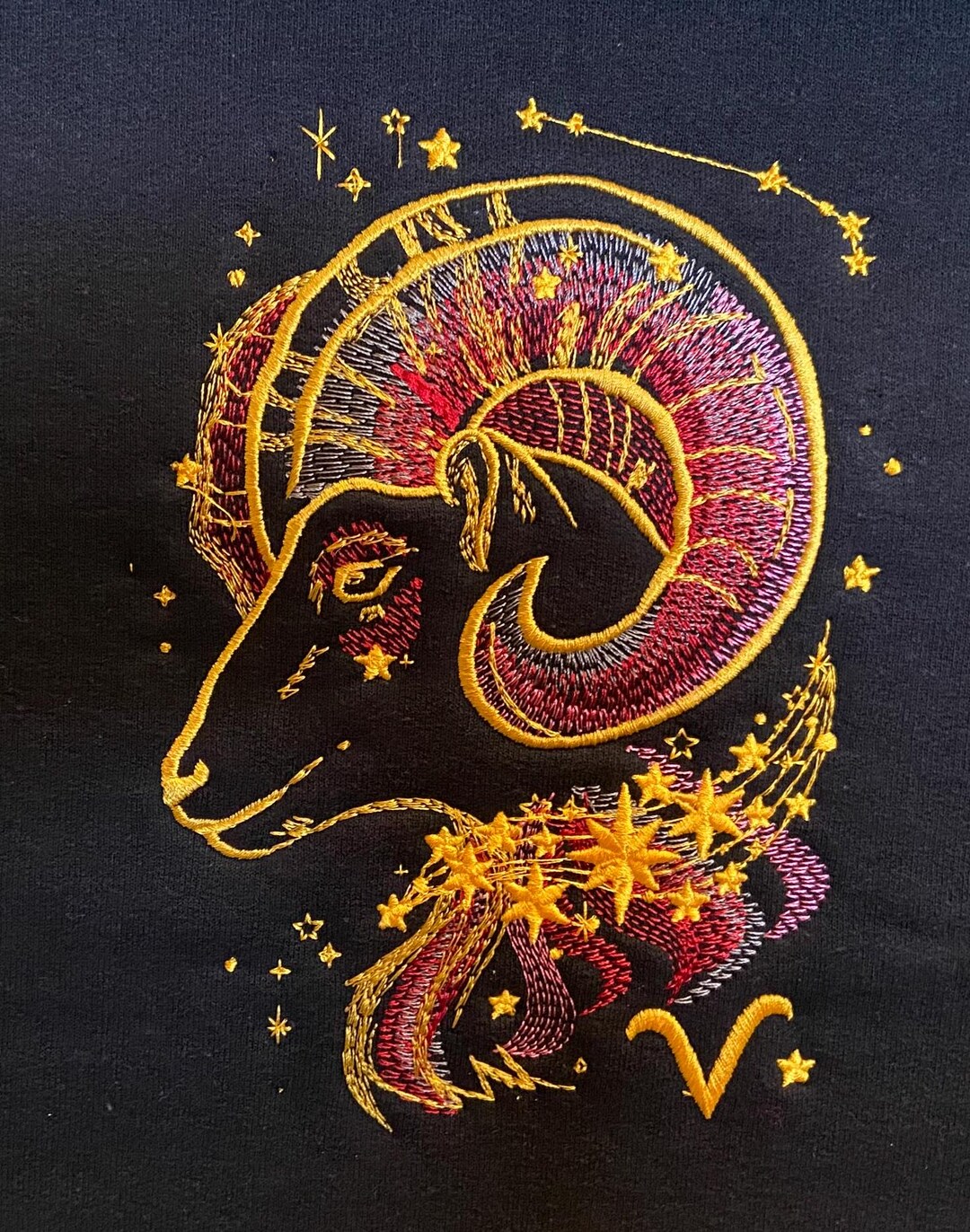 Ares Zodiac Sign Embroidered Sweatshirt, Custom, Personalized Astrology ...