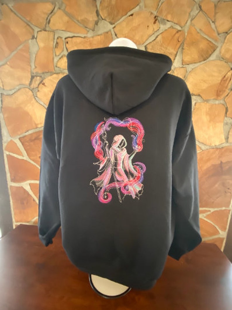Unique Embroidered Mage Black Sweatshirt Hoodie, Perfect for Cosplay ...