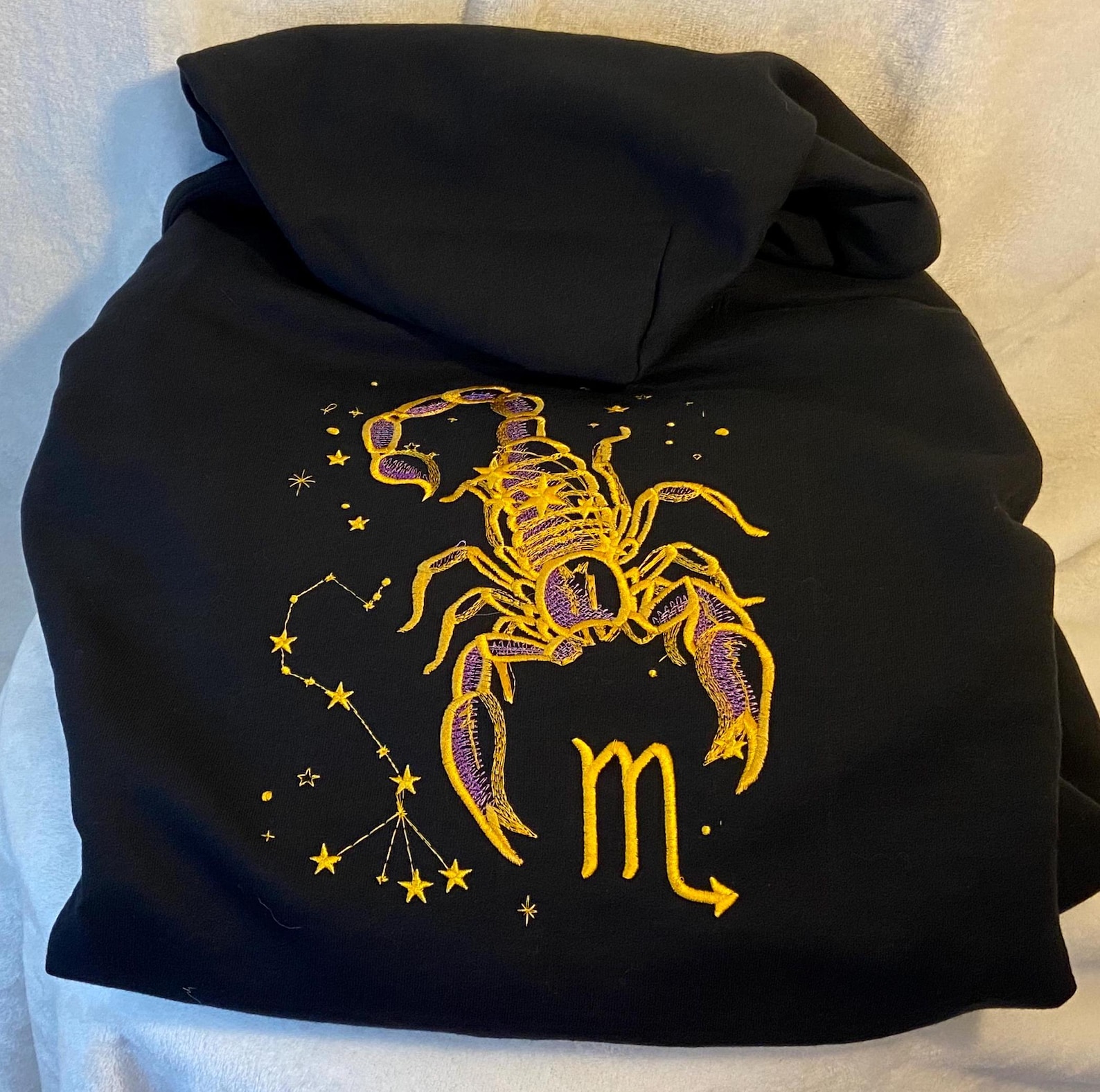 Scorpio Zodiac Sign Zip up Hoodie Embroidered Sweatshirt, Custom ...