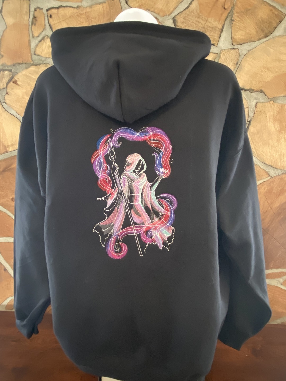 Unique Embroidered Mage Black Sweatshirt Hoodie, Perfect for Cosplay ...