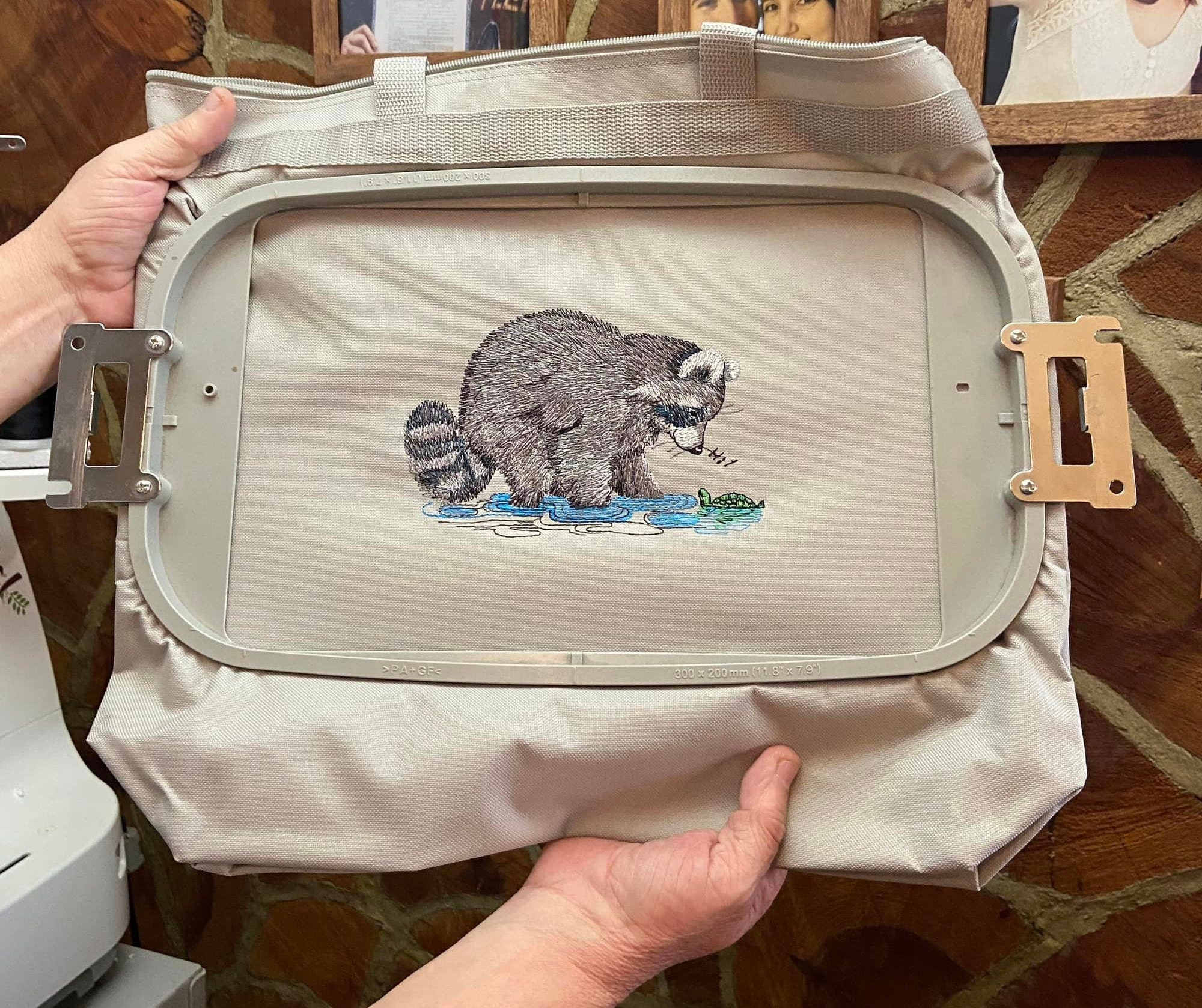 Adorable Embroidered Raccoon Greeting a Turtle Tote Bag, Cute, Unique ...