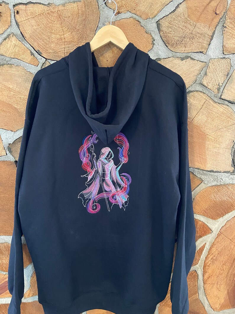 Unique Embroidered Mage Black Sweatshirt Hoodie, Perfect for Cosplay ...