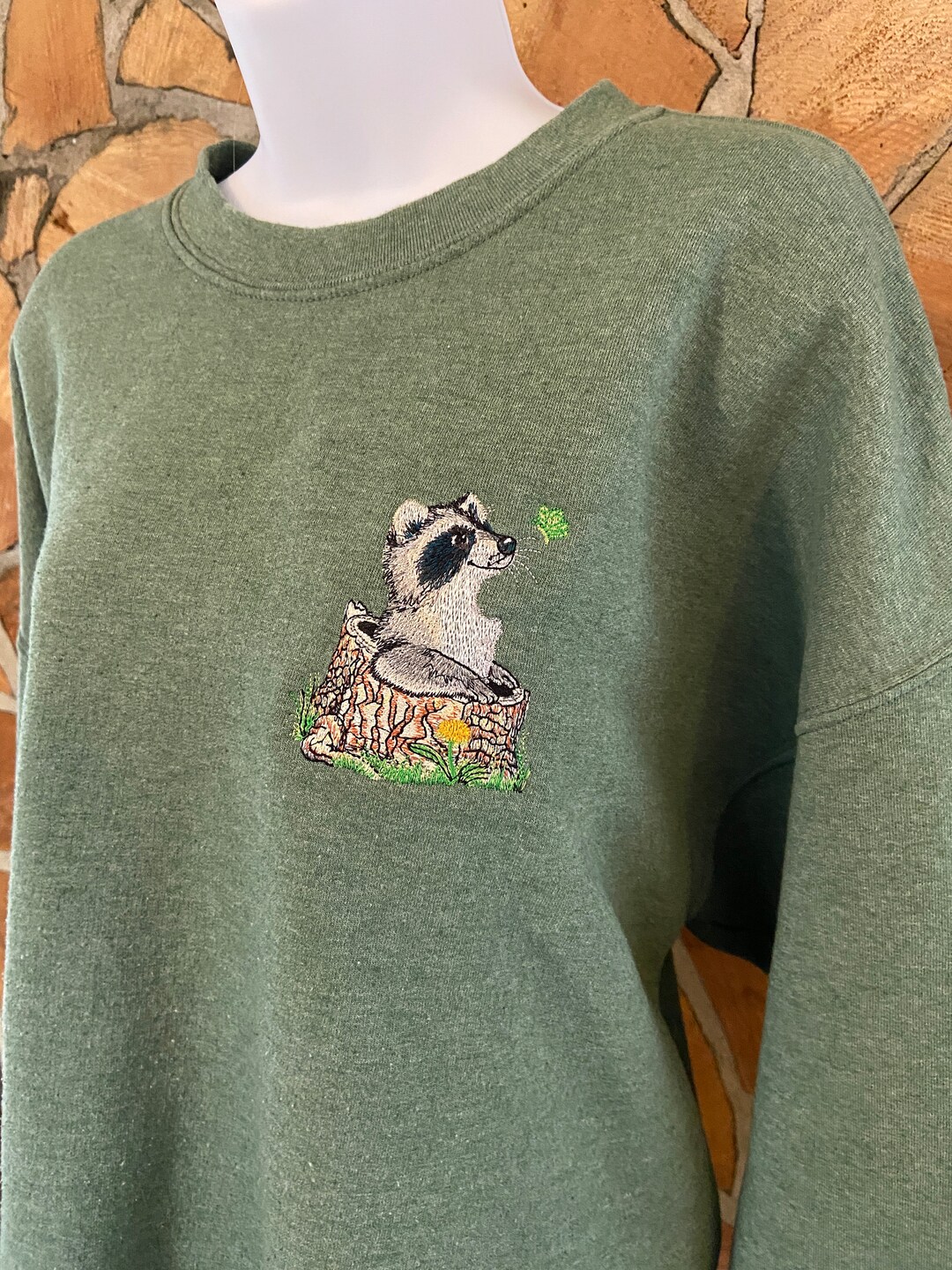 Embroidered Raccoon Sweatshirt, Unique, Stylish and Cozy, Gift for Him ...