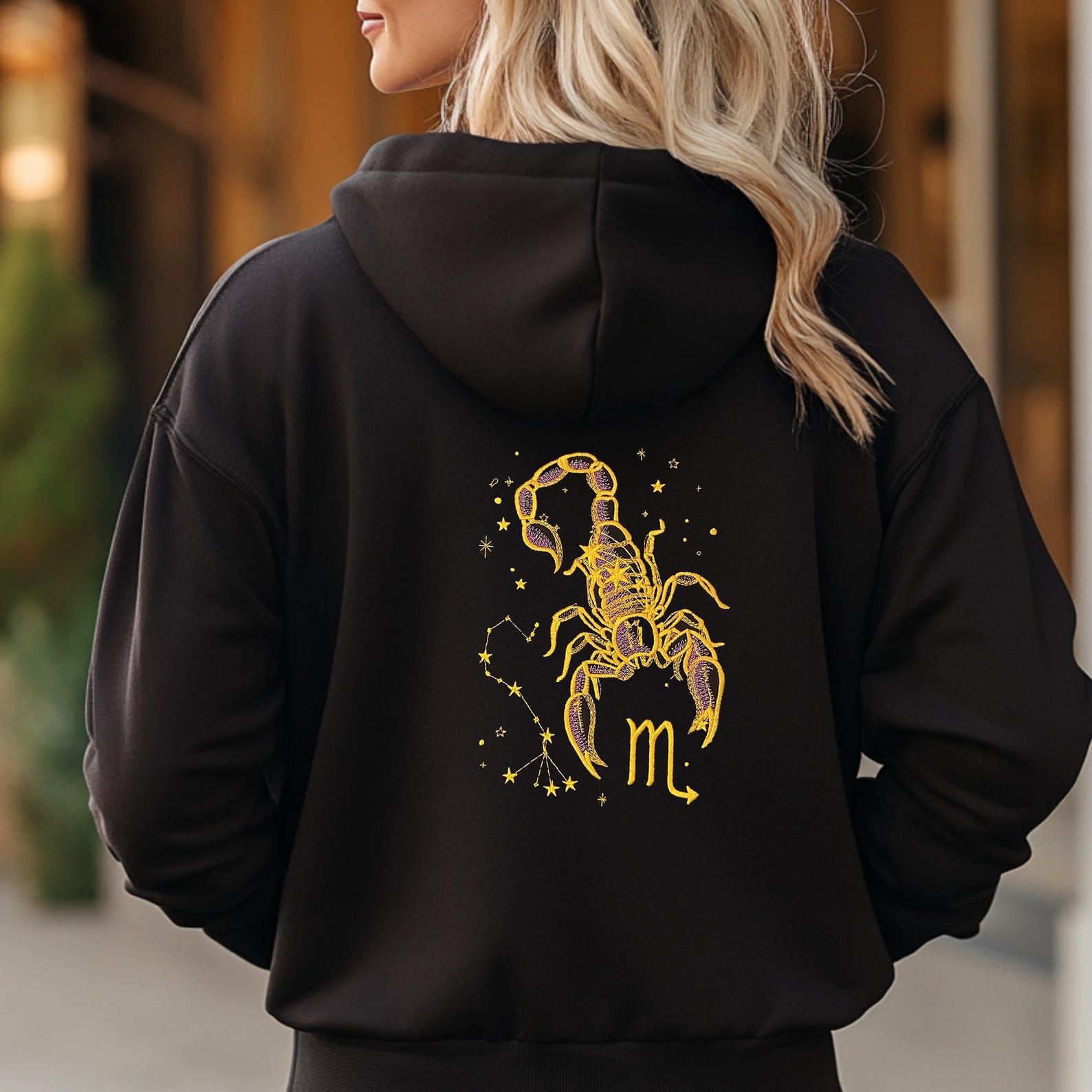 Scorpio Zodiac Sign Zip up Hoodie Embroidered Sweatshirt, Custom ...