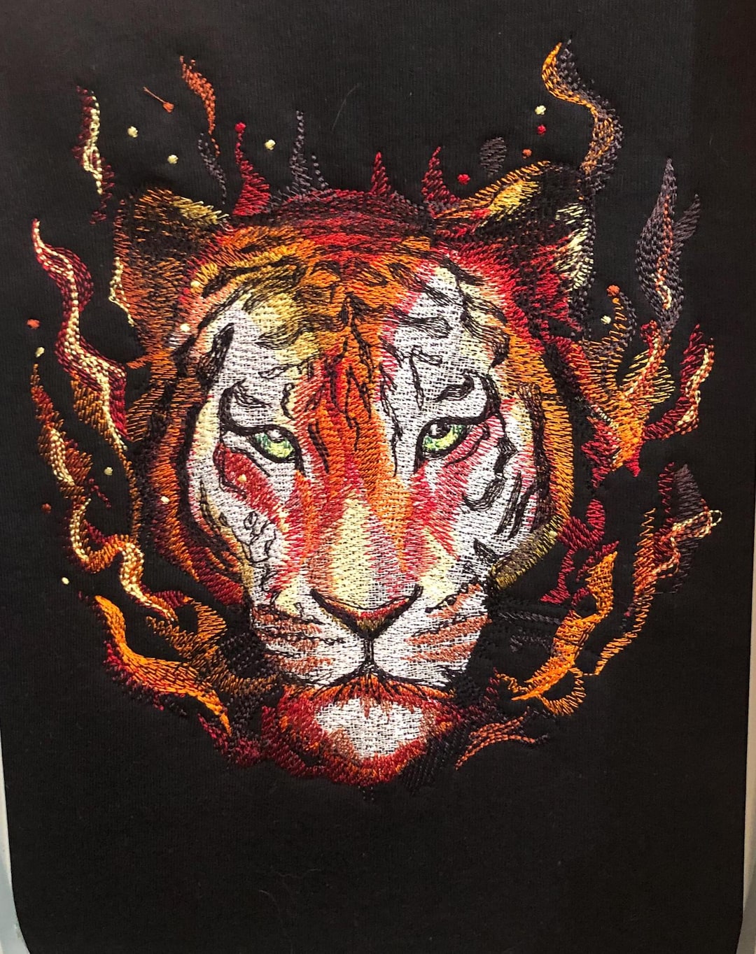 Embroidered Bengal Tiger Zip up Hoodie, Trending Now Large Cat Jacket ...