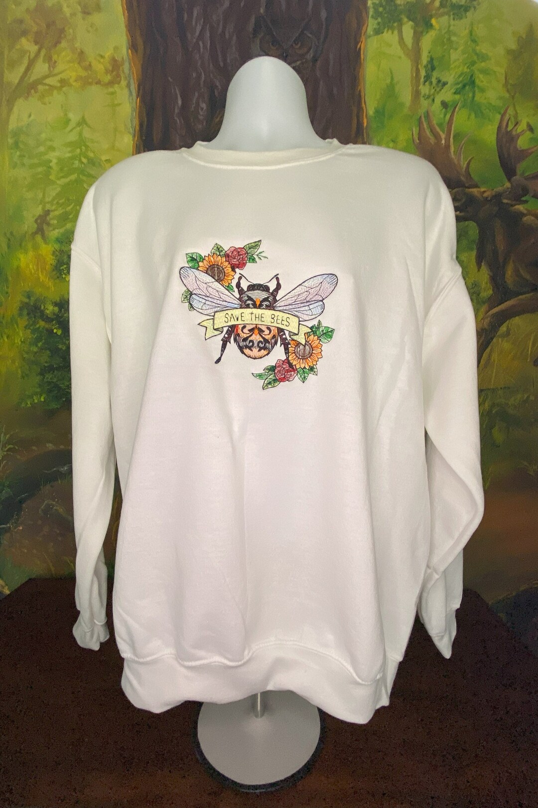 Embroidered Save the Bees Sweatshirt, Gift for Beekeeper and Bee Lover ...