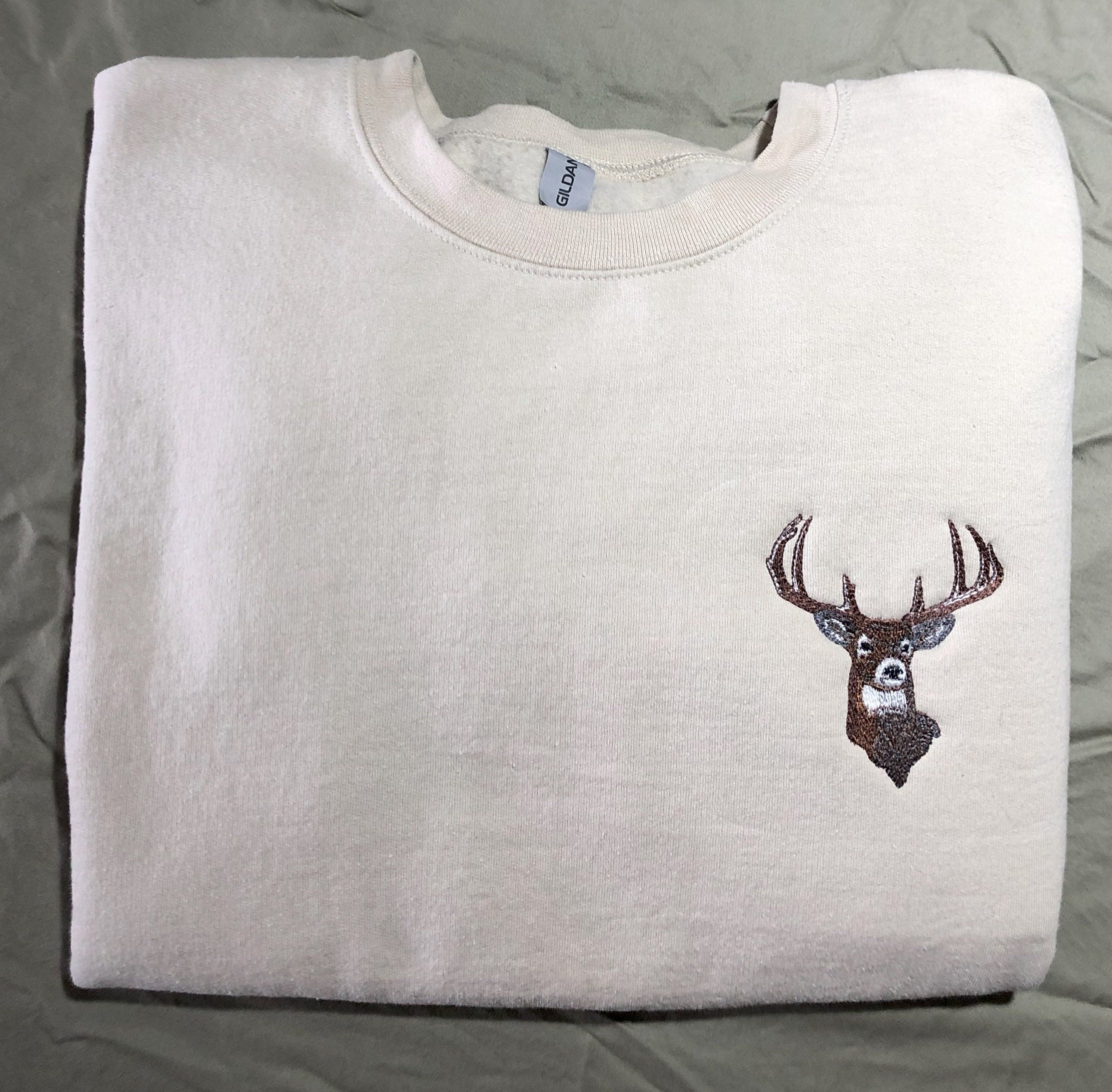 Handmade Embroidered Deer Head Shirt, Gift for Him/her, Outdoor ...