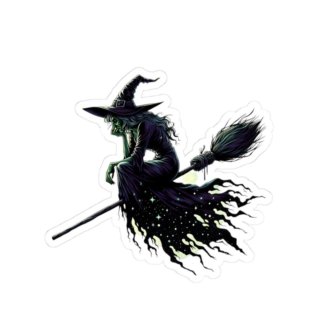 Mystical Witch Kiss-cut Stickers | Perfect for Halloween Decor, Laptop ...