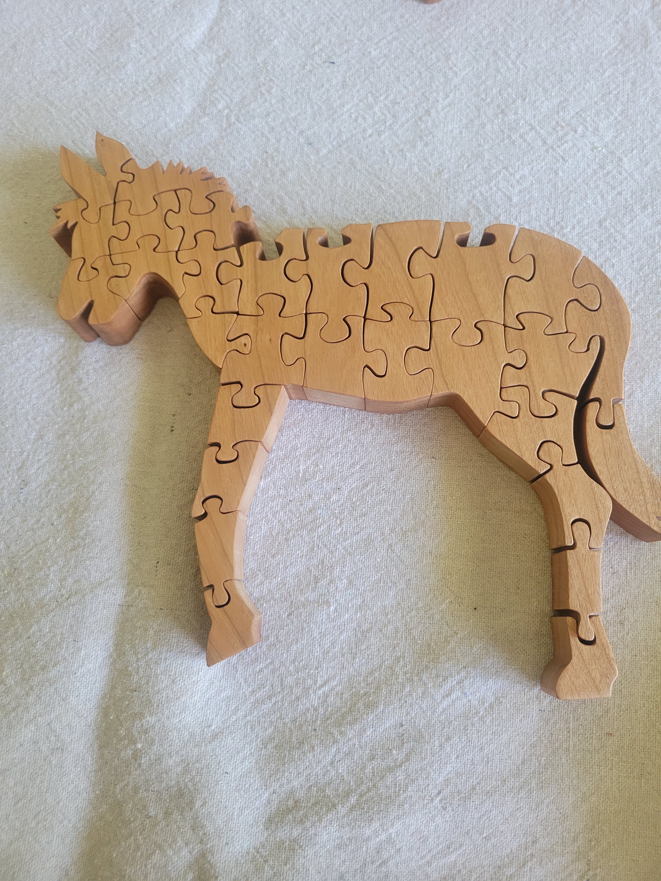 Wooden Stacked Animal Puzzle Set - Etsy