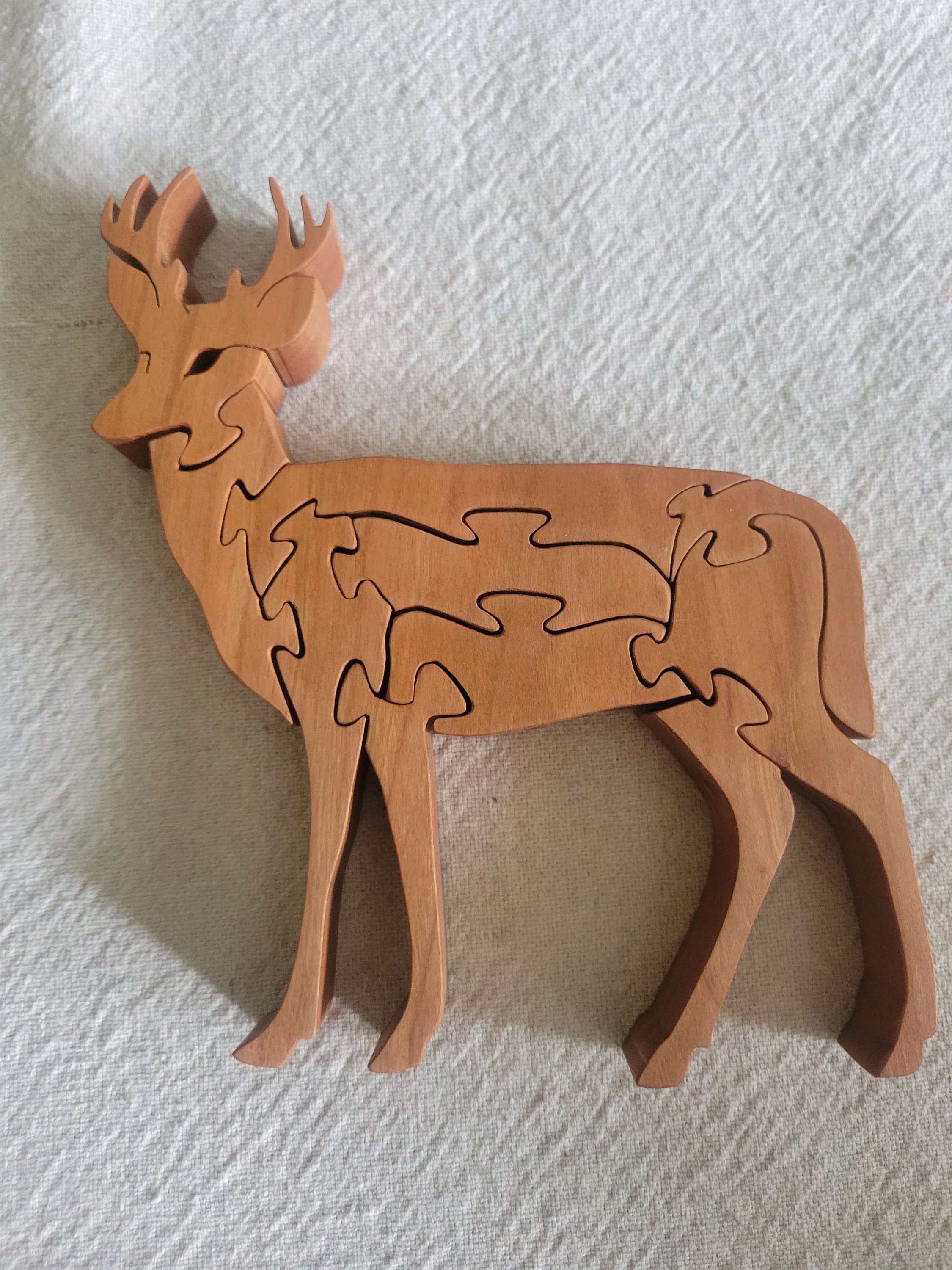 Wooden Deer Puzzle Set - Etsy