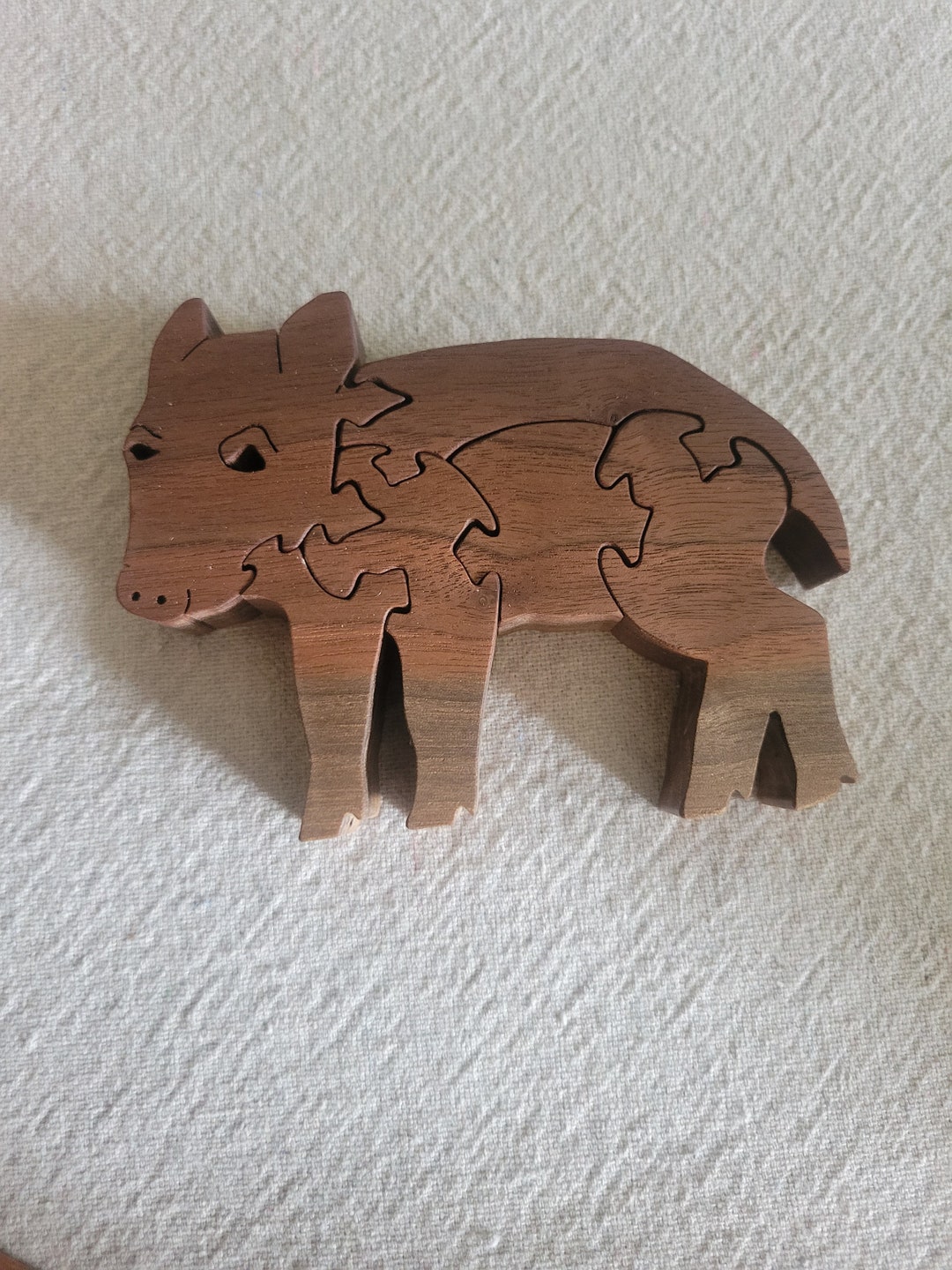 Wooden Piglet Puzzle Set - Etsy