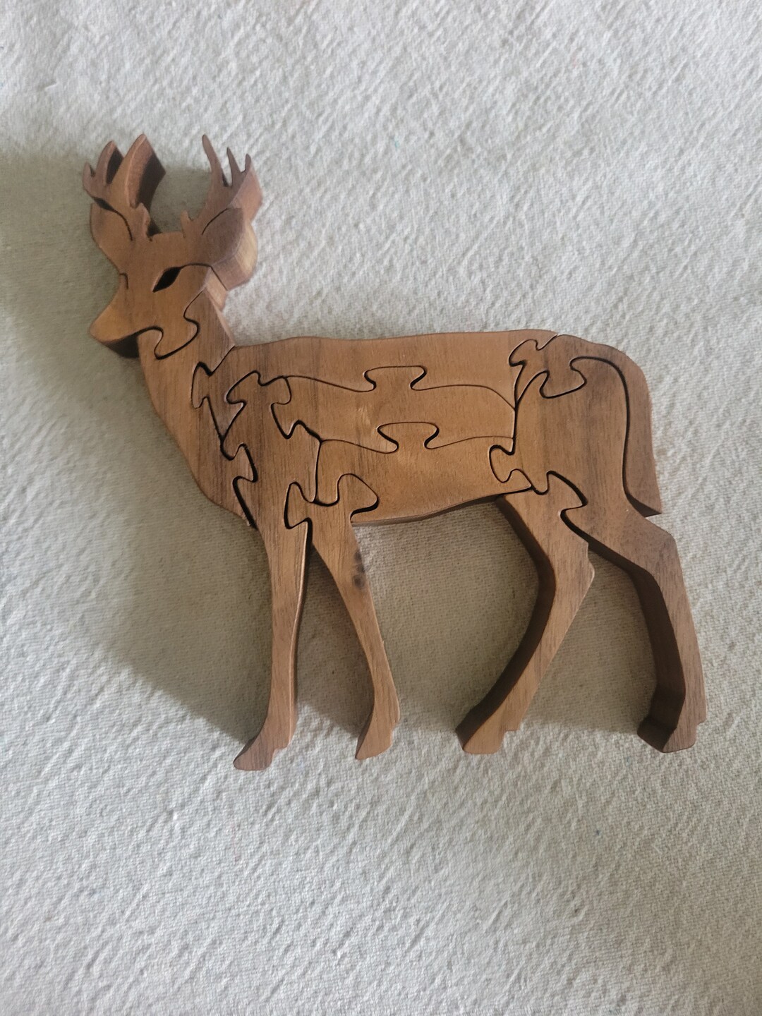 Wooden Deer Puzzle Set - Etsy