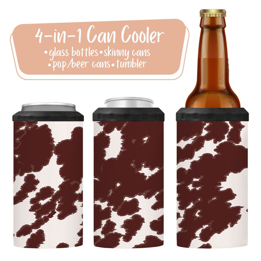 4 in 1 Can Cooler-cow Print - Etsy