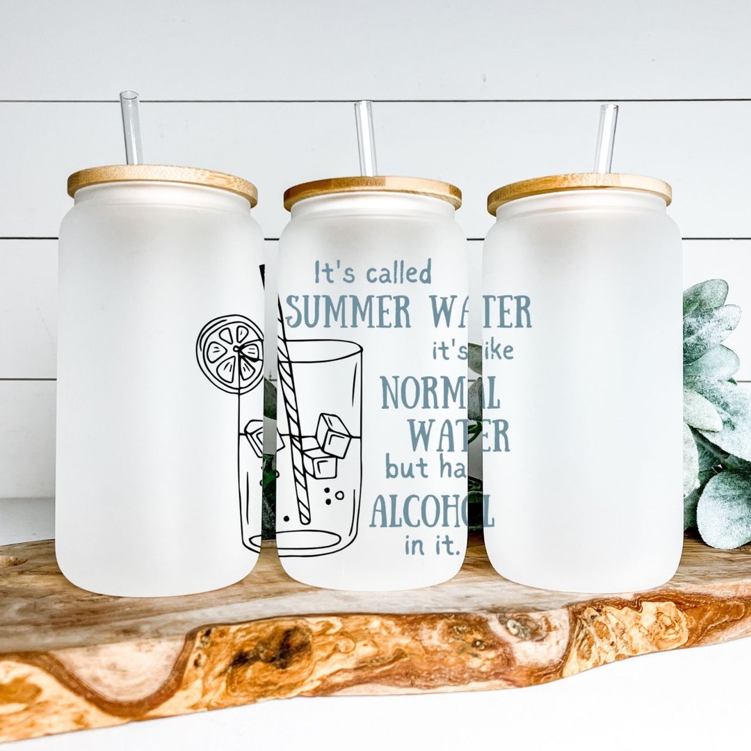 Summer Water Frosted Glass Tumbler – Fun & Refreshing Drinkware - Etsy