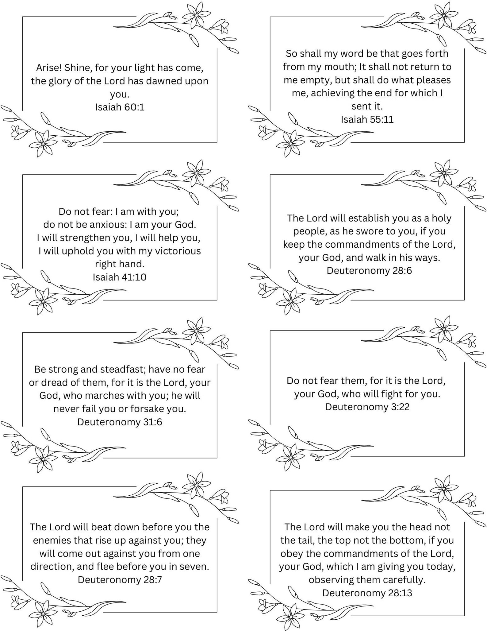 48 Bible Verse Cards for Anxiety, Fear, & Encouragement, Printables ...