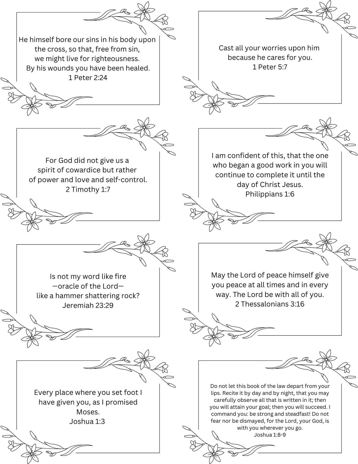 48 Bible Verse Cards for Anxiety, Fear, & Encouragement, Printables ...