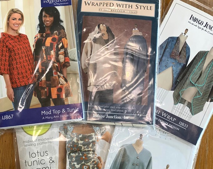 Indygo Junction and Midwest Modern Sewing Patterns Lot of 5 New in ...