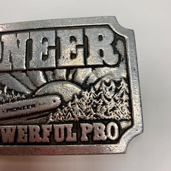 Vintage Pioneer Chainsaw Belt Buckle: 1970s Logging T… - Gem