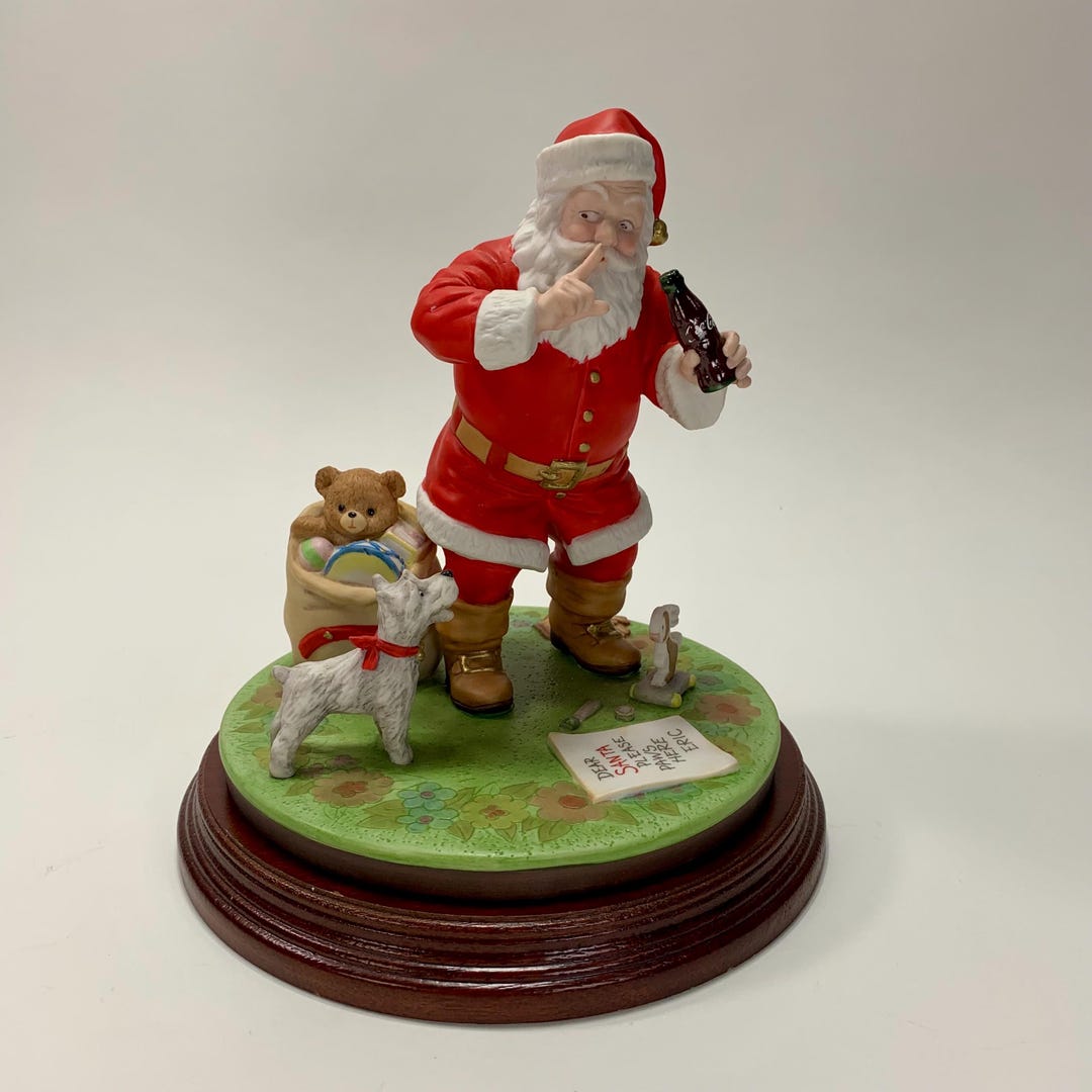 Vintage Coca-cola Santa Figurine | "shhhh" | Christmas 1988 | Item ...