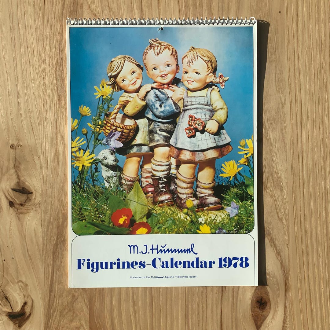 Vintage Wall Calendar 1978 M.I. Hummel Figurines follow the Leader on ...