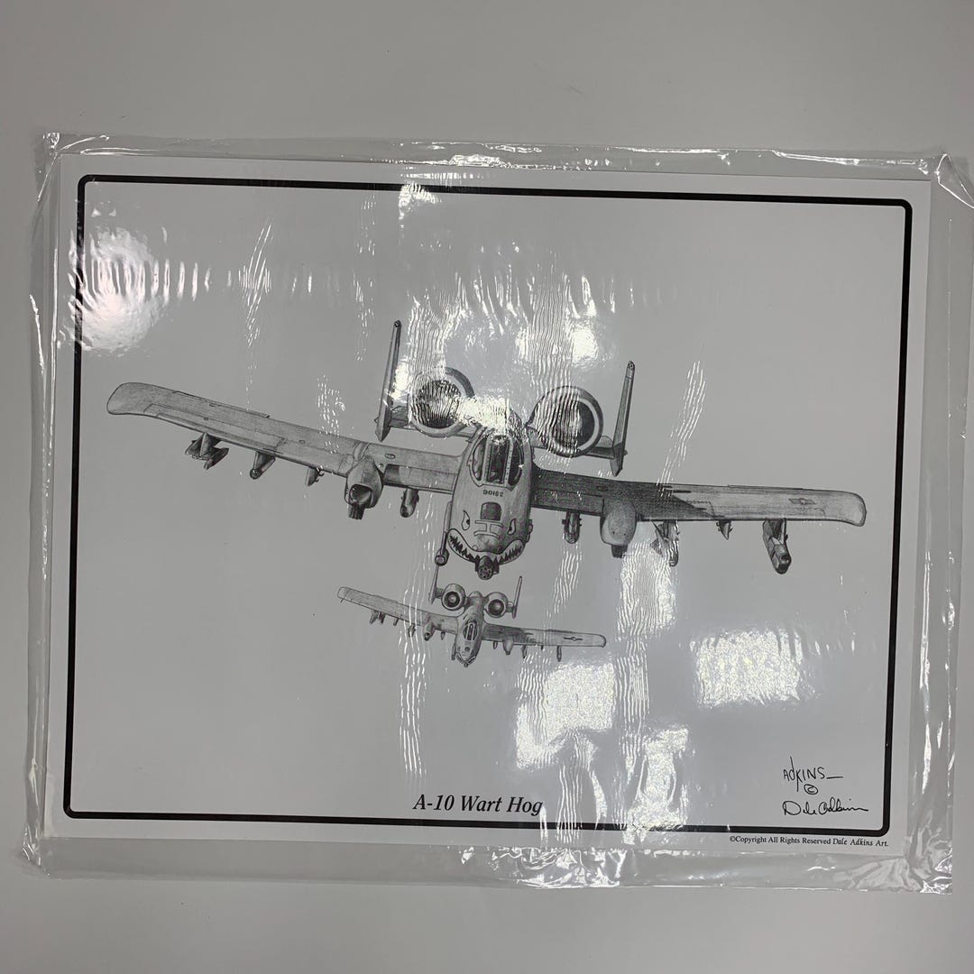 A-10 Wart Hog, Dale Adkins Art, Pencil Sketch, 11x14 Print in Sleeve ...