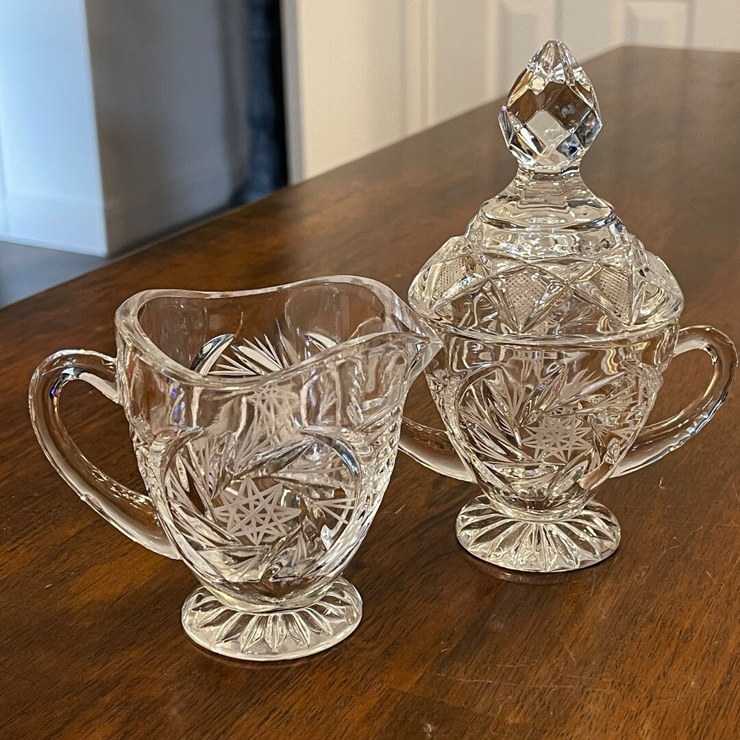 Vintage Imperlux Hand Cut Lead Crystal Sugar & Creamer Set Poland - Etsy