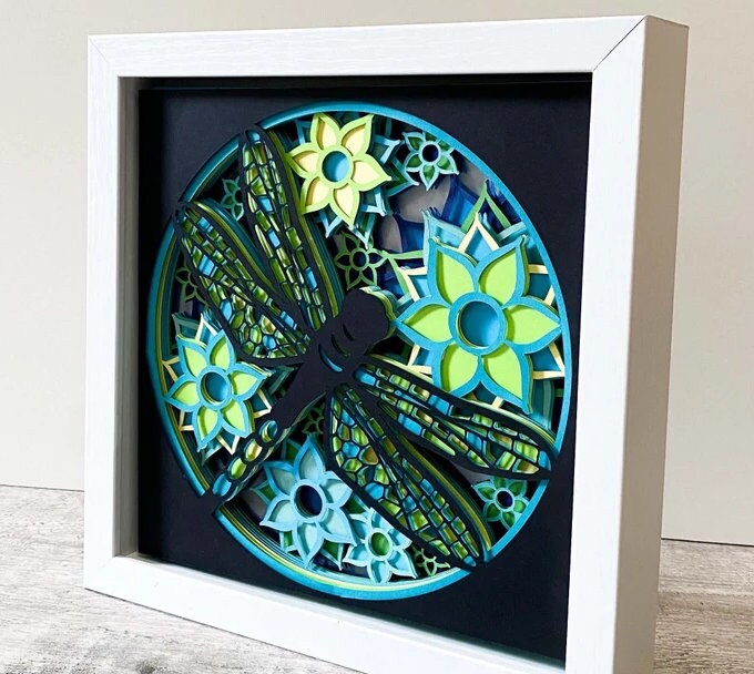 3D DRAGONFLY SVG Shadow Box Svg dragonfly Svg Layered Svg - Etsy UK
