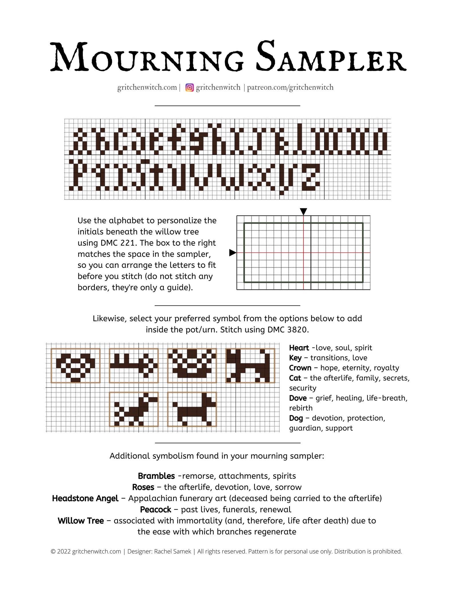 Mourning Sampler Digital PDF Cross Stitch Pattern - Etsy