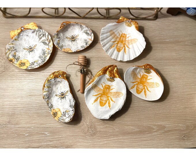 Decoupage Clam Shell, Japanese Wave, Handmade Ring Dish - Etsy