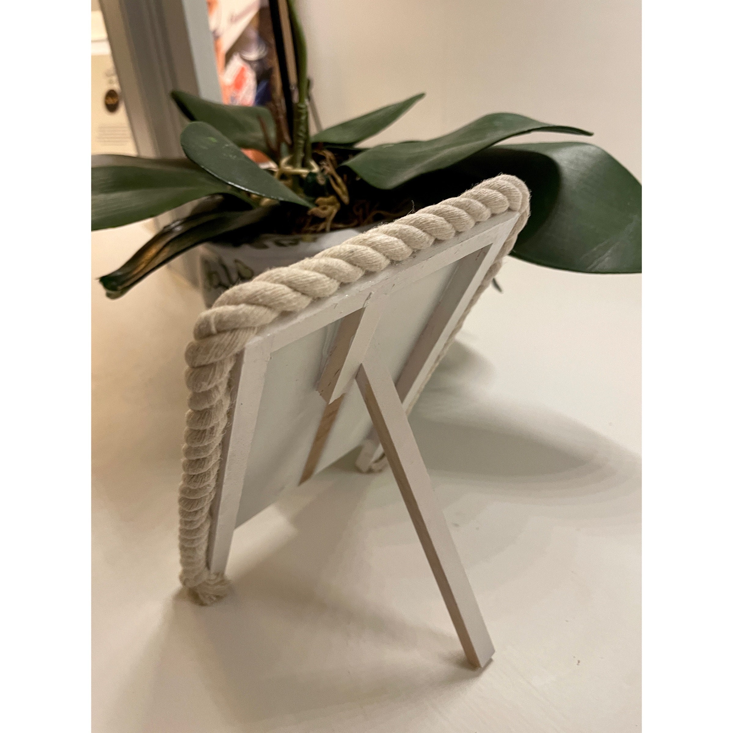 Wooden Easel Style Welcome Sign, Nautical Navy Blue & White Stripes ...