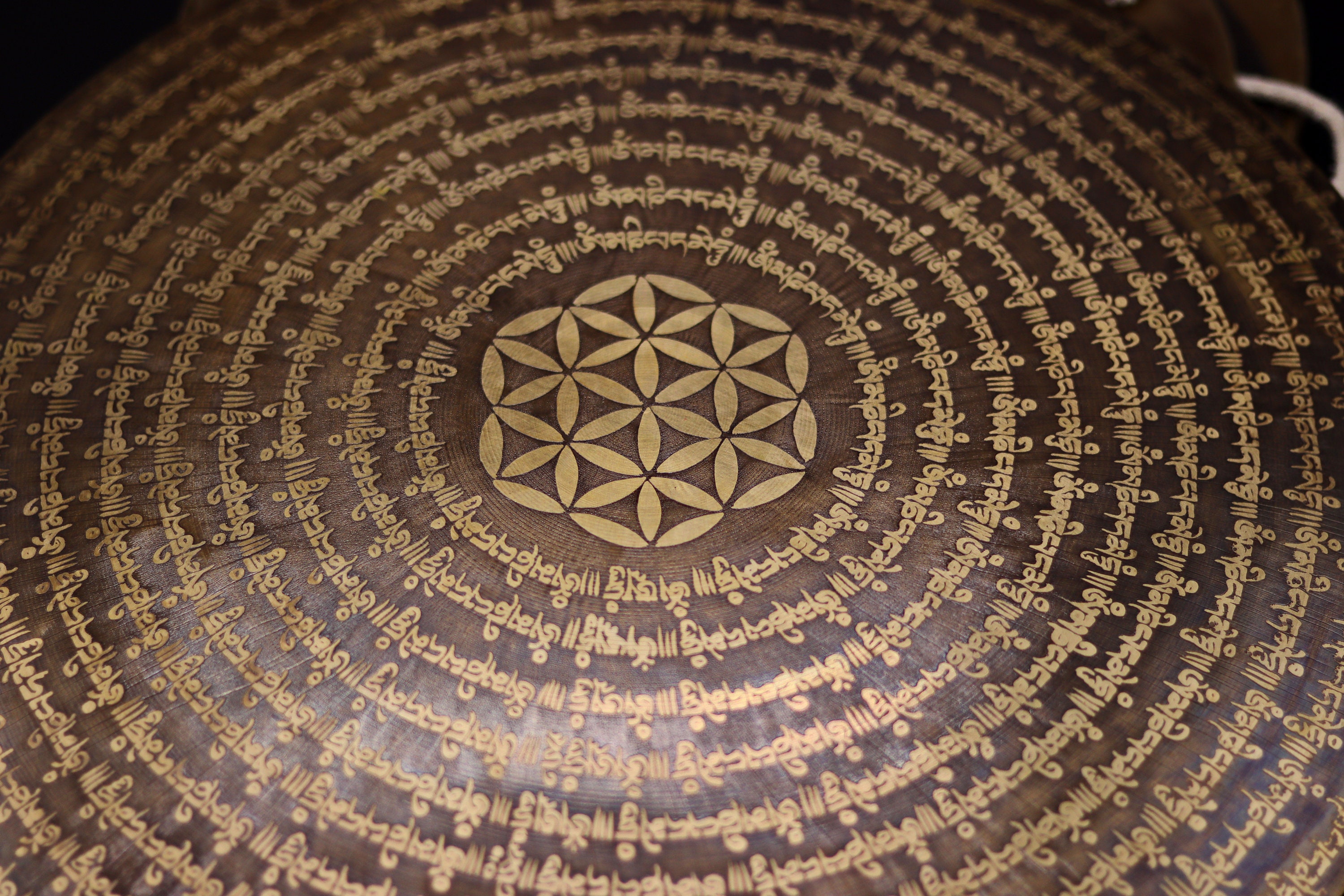 SALE 13 Inches Flower of Life With Full Mantra Carving Flat - Etsy