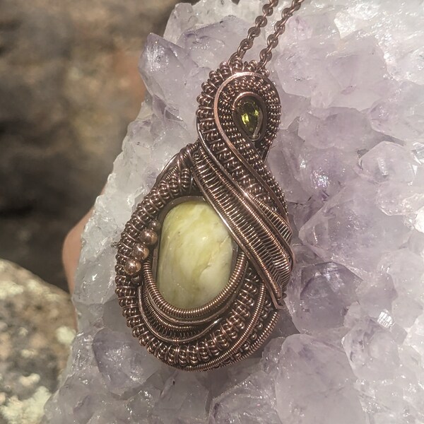 Wire Wrapped Pendant Necklace - Etsy