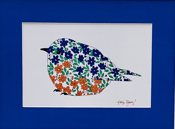 Bluebird Print From Original Pen and Ink Illustration Bird - Etsy