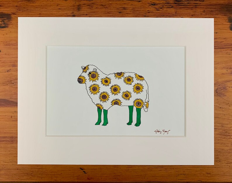 Sheep Print From Original Pen and Ink Illustration, Lamb Drawing, Farm ...
