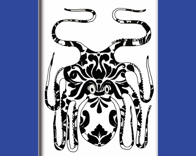 Octopus Pen and Ink Drawing Handmade Original Artwork and Prints - Etsy ...